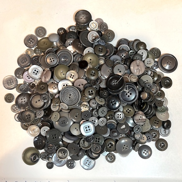 Office | Vintage Buttons The Whole Pile Gray Tones Plastics Wood ...